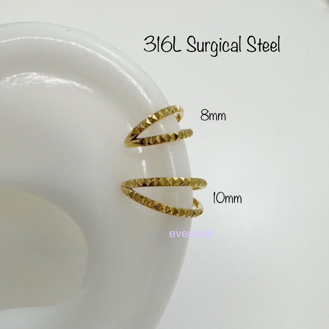 16g 8mm 10mm Diamond Cut V Shape Clicker, Helix, Cartilage, Conch ...