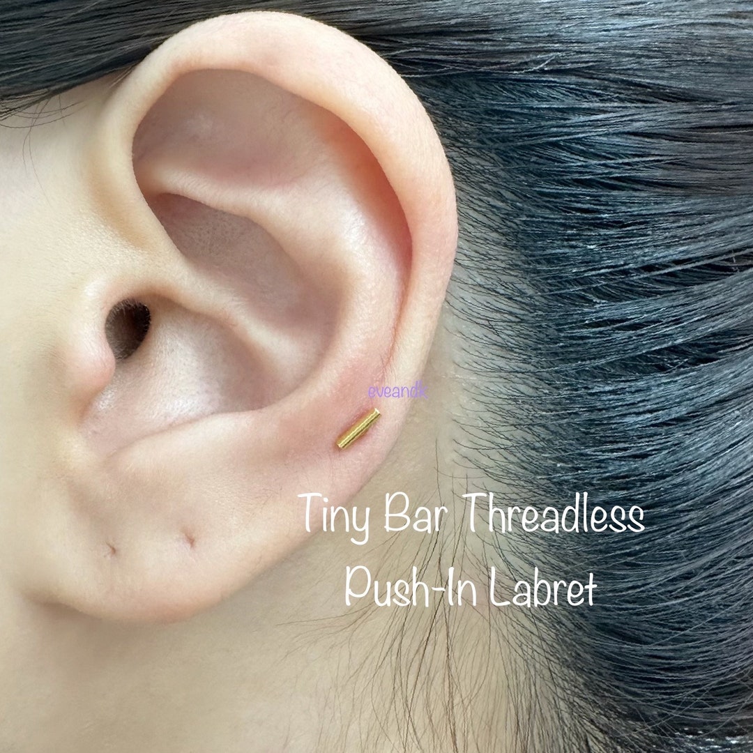 20g 18g 16g Dainty Tiny Bar Threadless Push in Labret, Tiny Cylinder ...