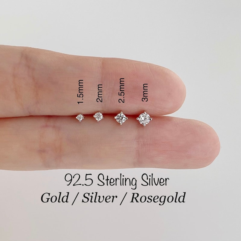 Silver Stud Earrings - Etsy