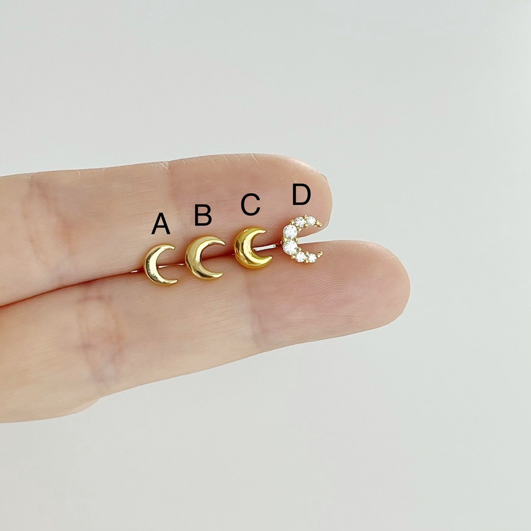 16g Crescent Moon Cartilage Piercing: Surgical Steel Helix Tragus - Etsy