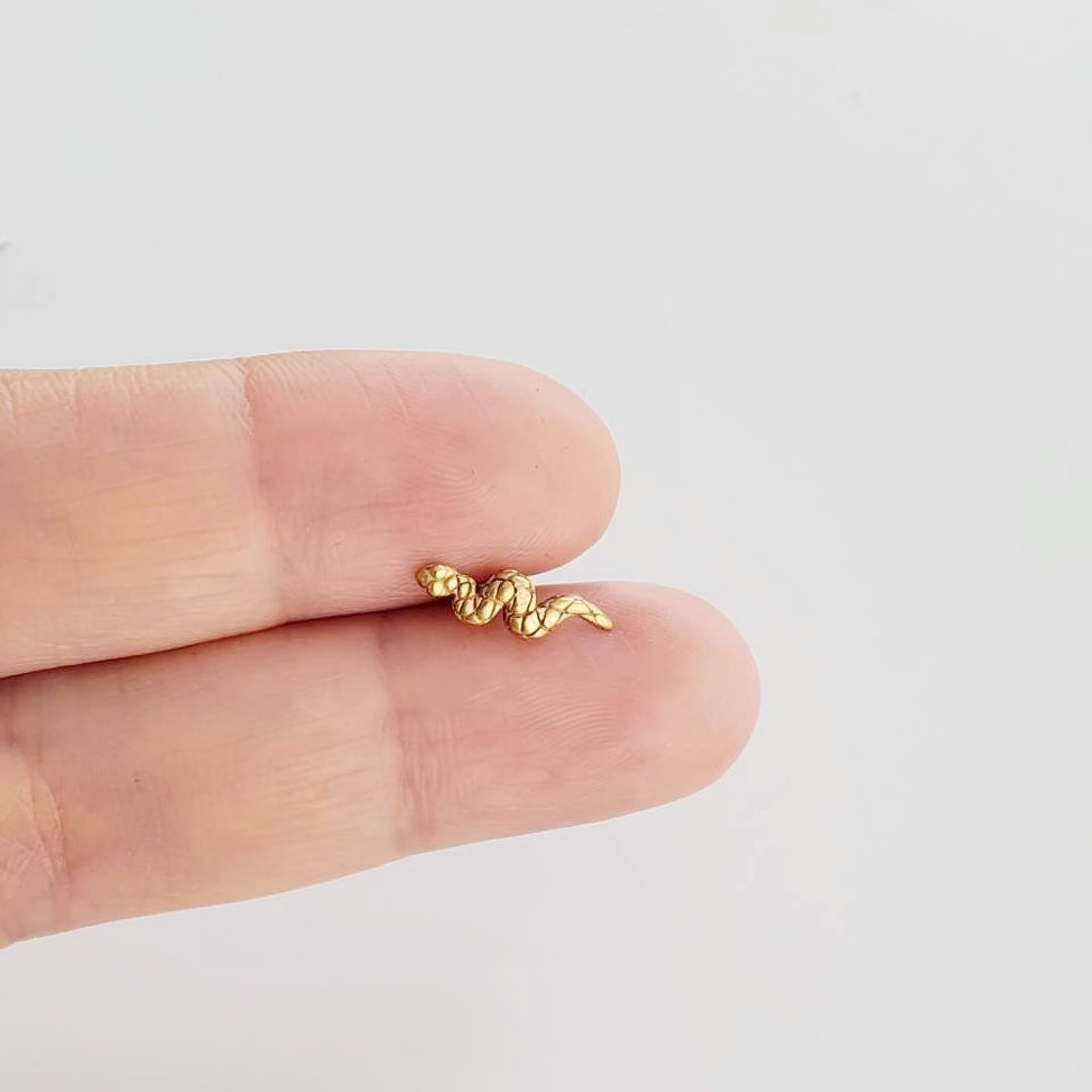16g Snake Piercing single, 316L Surgical Steel Cartilage, Tragus, Helix ...