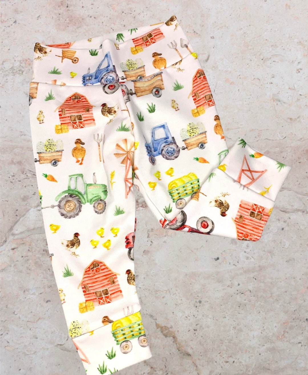 Farm Baby Leggings, Organic Cotton Knit Leggings, Girl Leggings, Farm ...