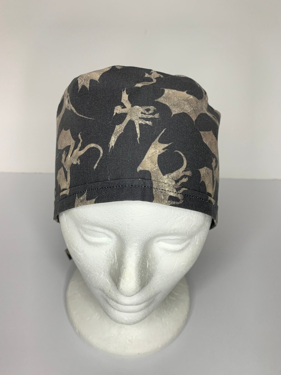 Dragon Scrub Cap, Mens Surgical Scrub Cap, Tie Back Scrub Cap, Unisex ...