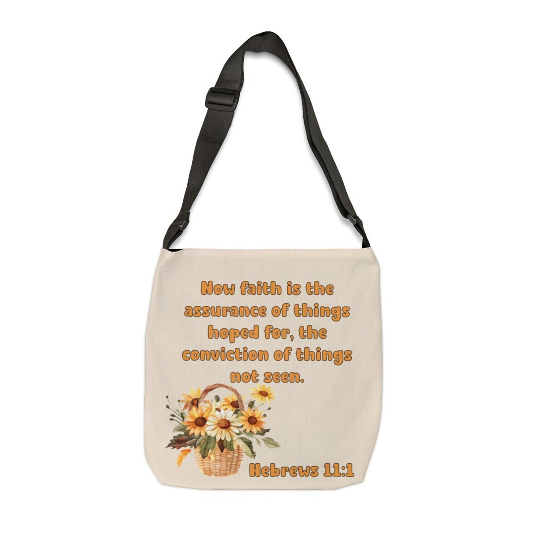 Religious Bible Verse Tote Adjustable Shoulder Handbag Floral Tote Bag ...