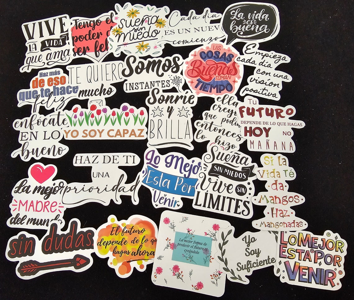 Motivational Spanish Quotes Stickers Vinyl Matte Stickers 25 Count per ...