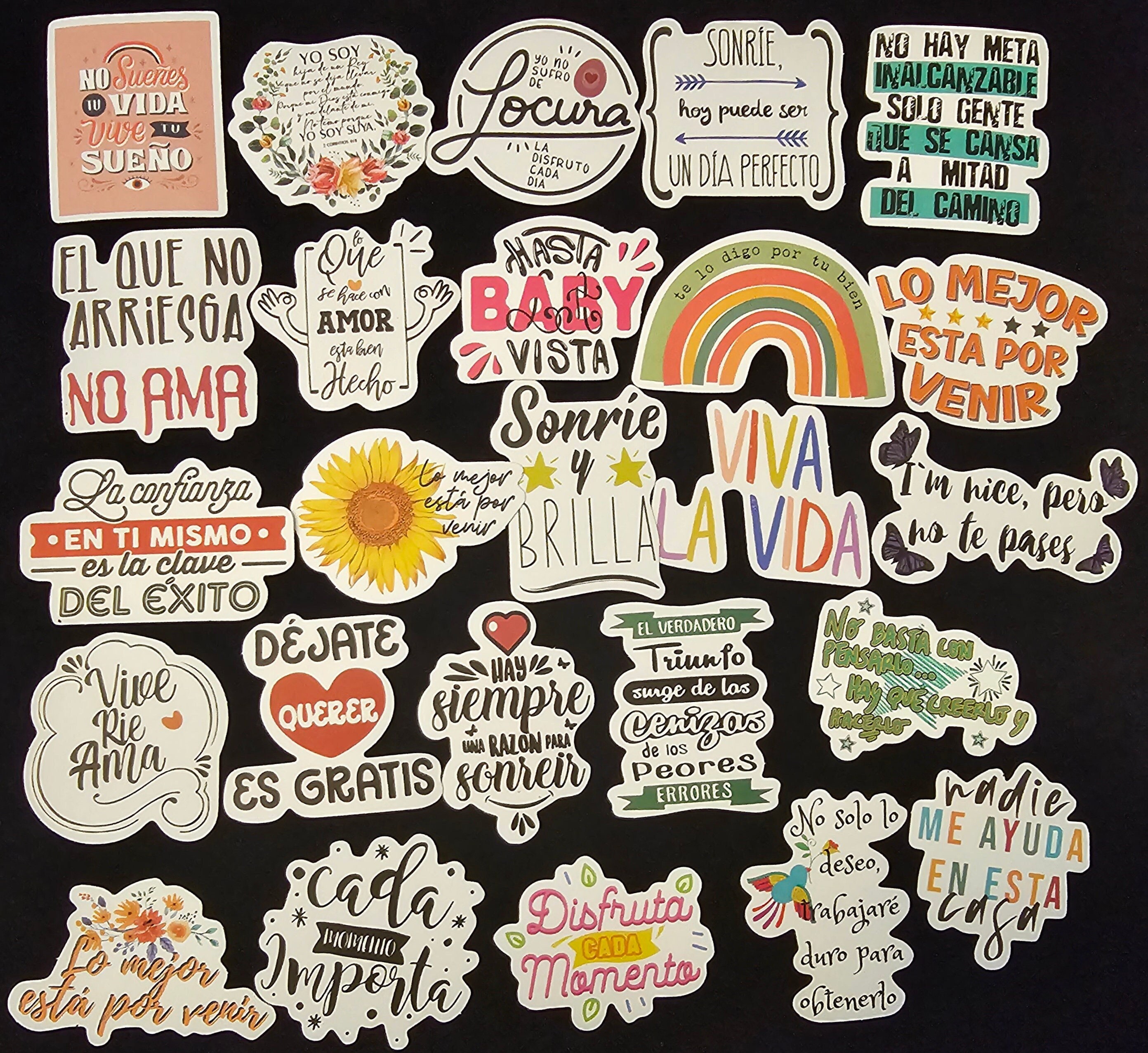 Motivational Spanish Quotes Stickers Vinyl Matte Stickers 25 Count per ...