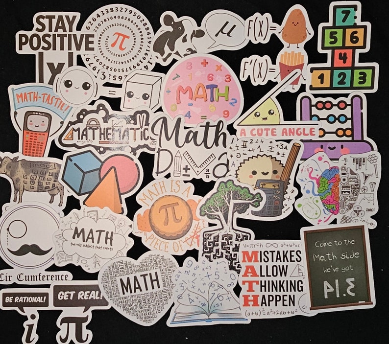 Math Lover Stickers Vinyl 25 Count per Set Back to School Stickers ...