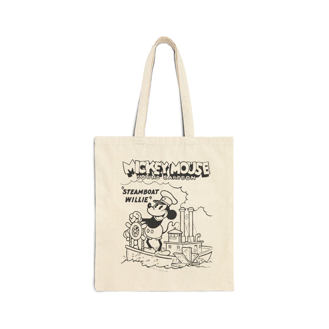 Steamboat Willie Vintage Cartoon Design Cotton Canvas Tote - Etsy