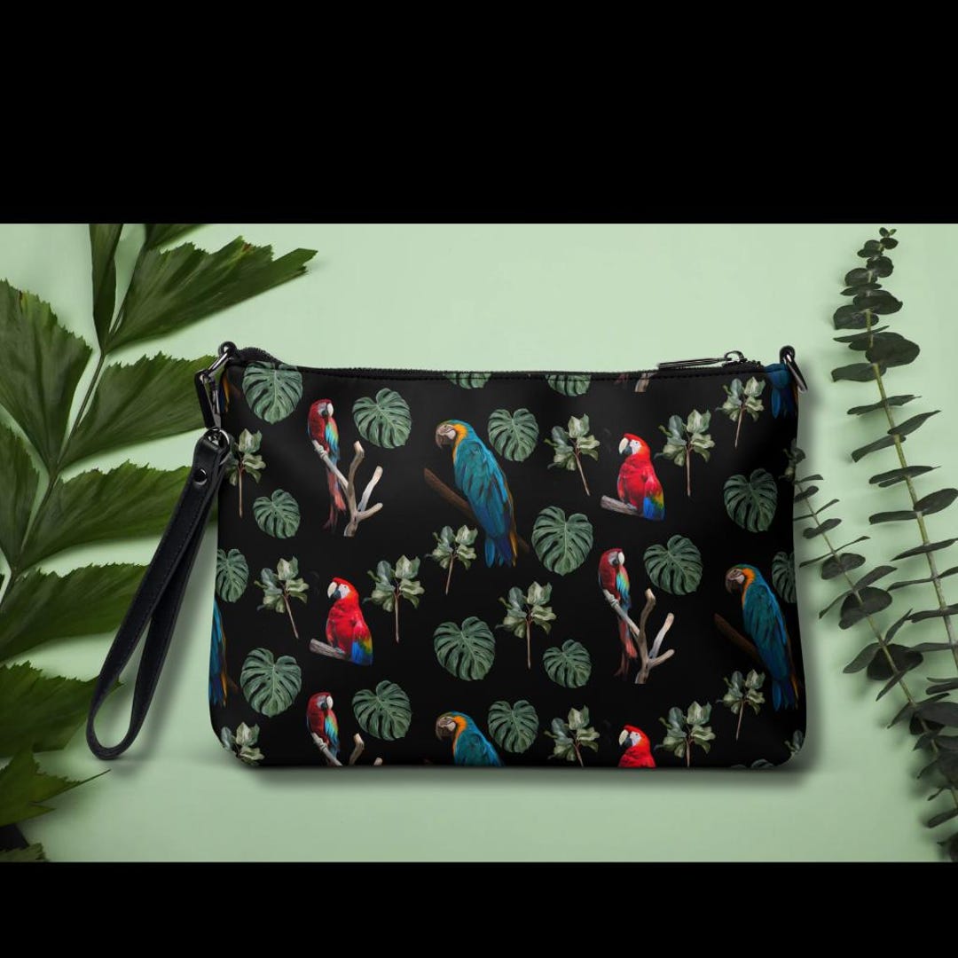 Tropical Crossbody Parrot Bag With Shoulder Strap Purse Summer Clutch ...