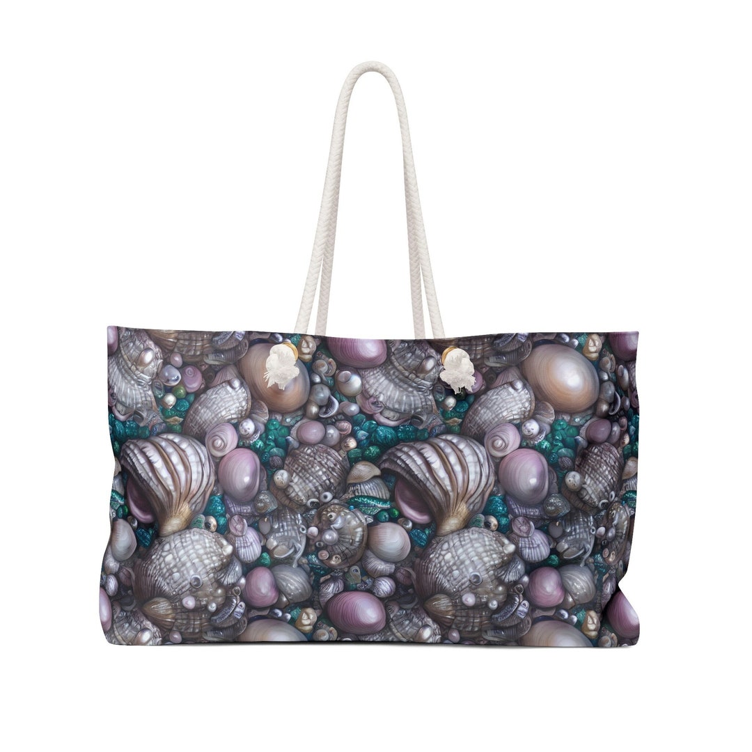 Ocean Sea Shells Tote Bag Beach Style Carry All Luggage Summer Style ...