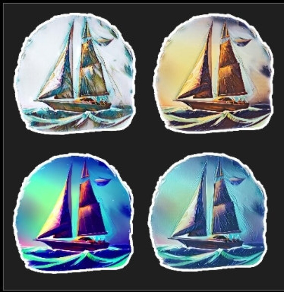 Digital Sailboat Stickers Printable Stationary Journal Clipart ...