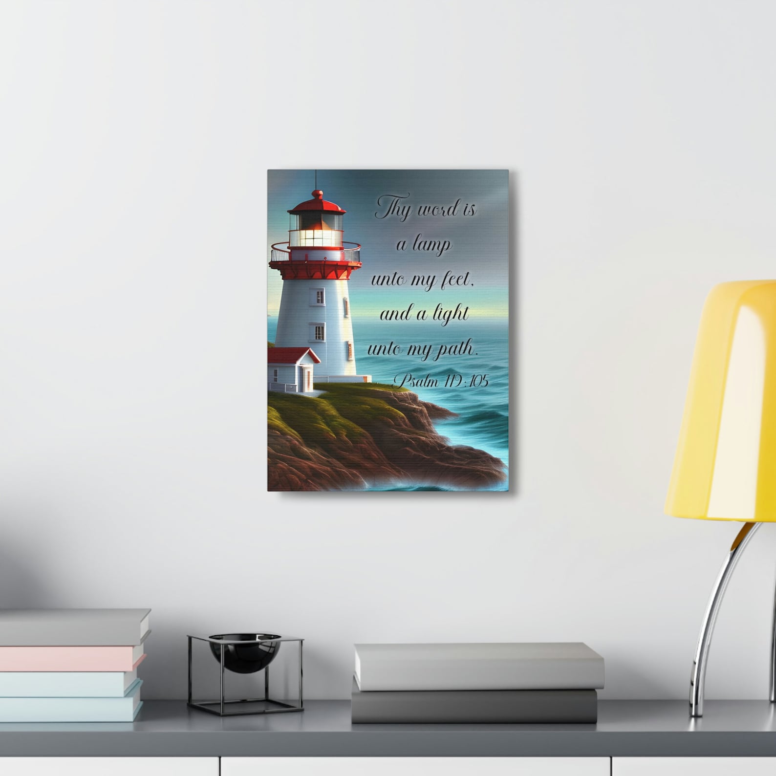 Religious Psalm Bible Verse Lighthouse Beach Canvas Wrap - Etsy