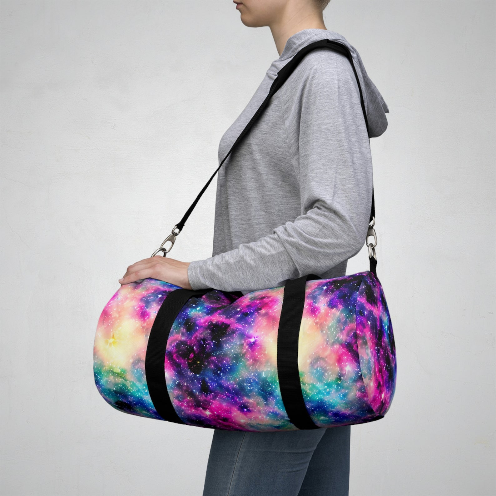 Galaxy Duffel Bag Outer Space Gym Bag Cosmic Work Out Ombre Shoulder ...