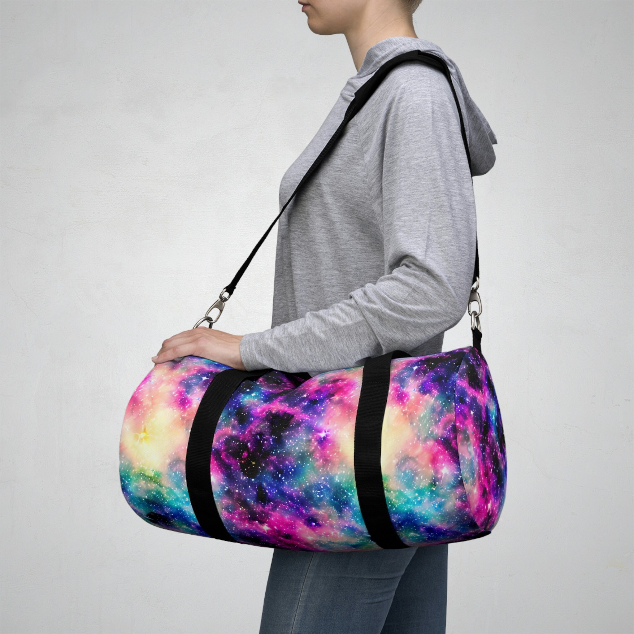 Galaxy Duffel Bag Outer Space Gym Bag Cosmic Work Out Ombre Shoulder ...