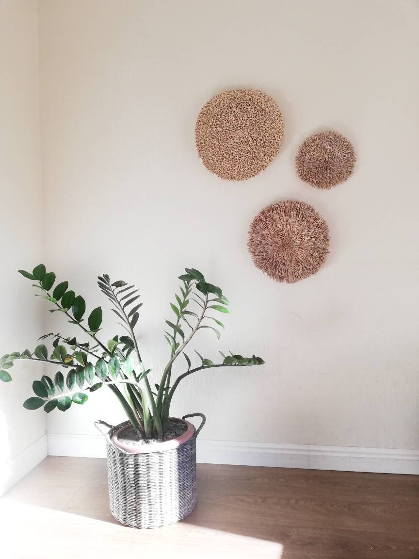 Wicker Baskets Wall Decor Woven Wall Plates Wall Hanging | Etsy