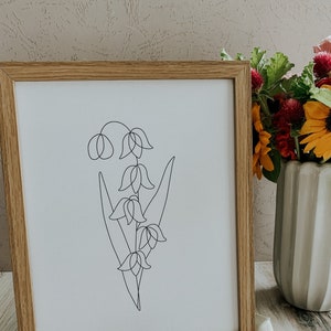 May Birth Flower Floral Line Art Birth Flower Line | Etsy