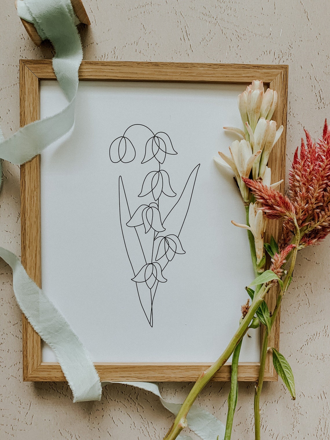 May Birth Flower Floral Line Art Birth Flower Line - Etsy