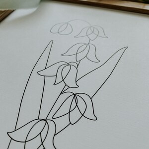 May Birth Flower Floral Line Art Birth Flower Line | Etsy
