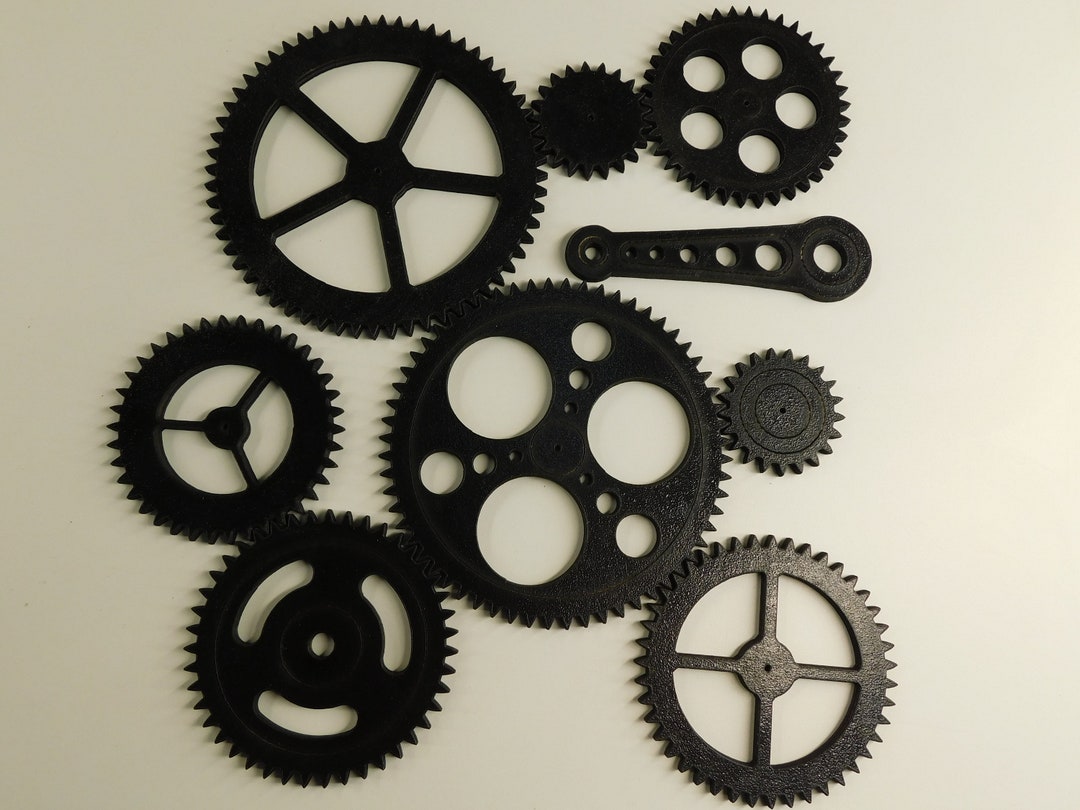 10 Pieces - Steampunk Gears Wall Decor - Eight Gears, Two Push Rods ...