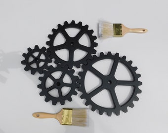 Wooden Gears, Large Five Wood Gear Set 8 12 Steampunk, Industiral, Wood ...