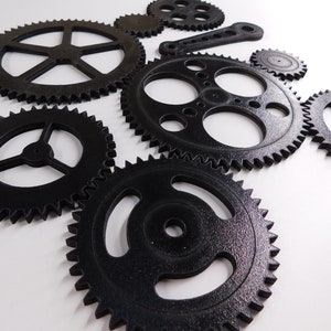10 Pieces - Steampunk Gears Wall Decor - Eight Gears, Two Push Rods ...