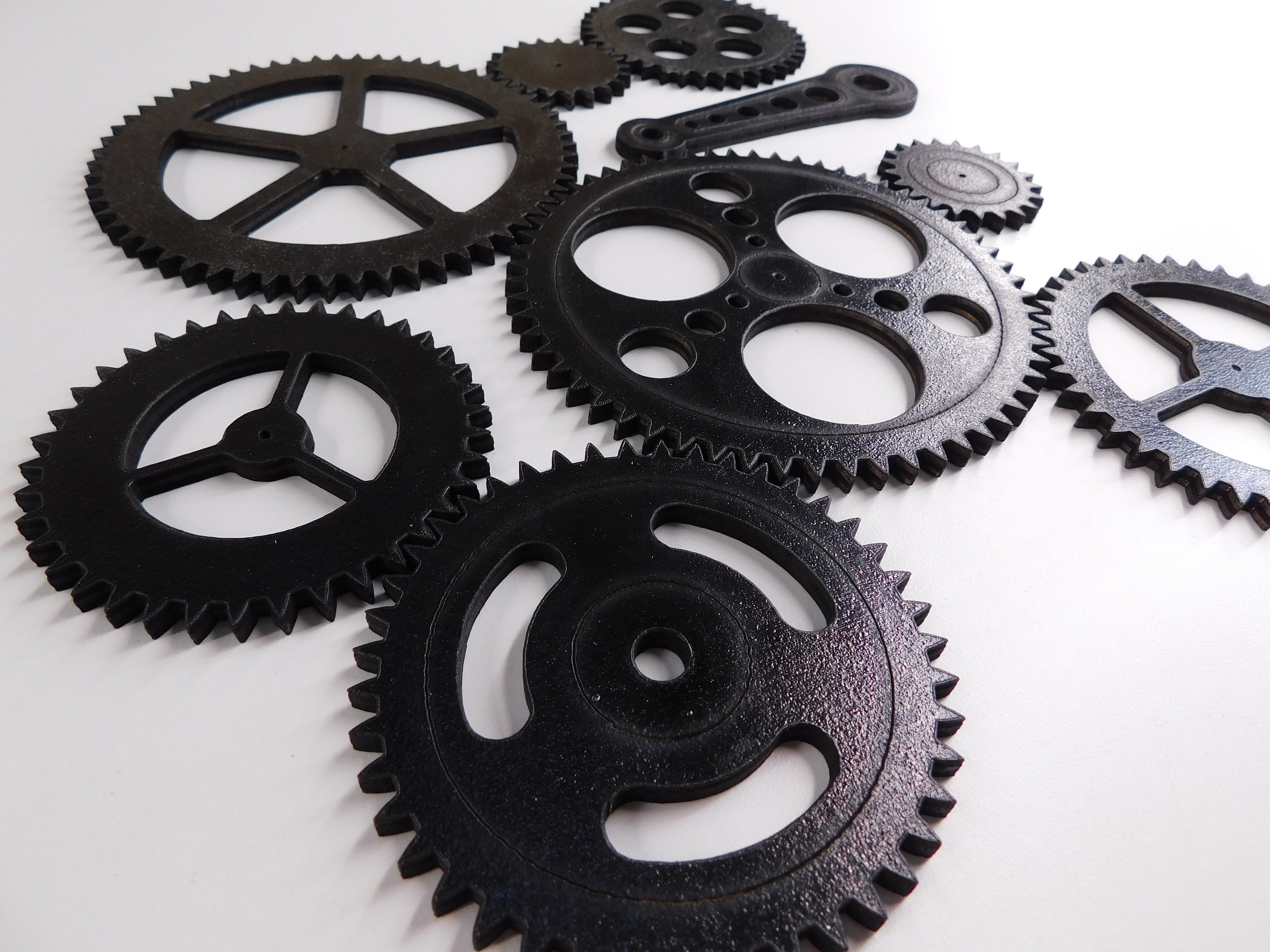10 Pieces - Steampunk Gears Wall Decor - Eight Gears, Two Push Rods ...