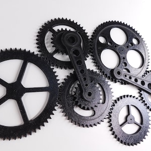 10 Pieces - Steampunk Gears Wall Decor - Eight Gears, Two Push Rods ...