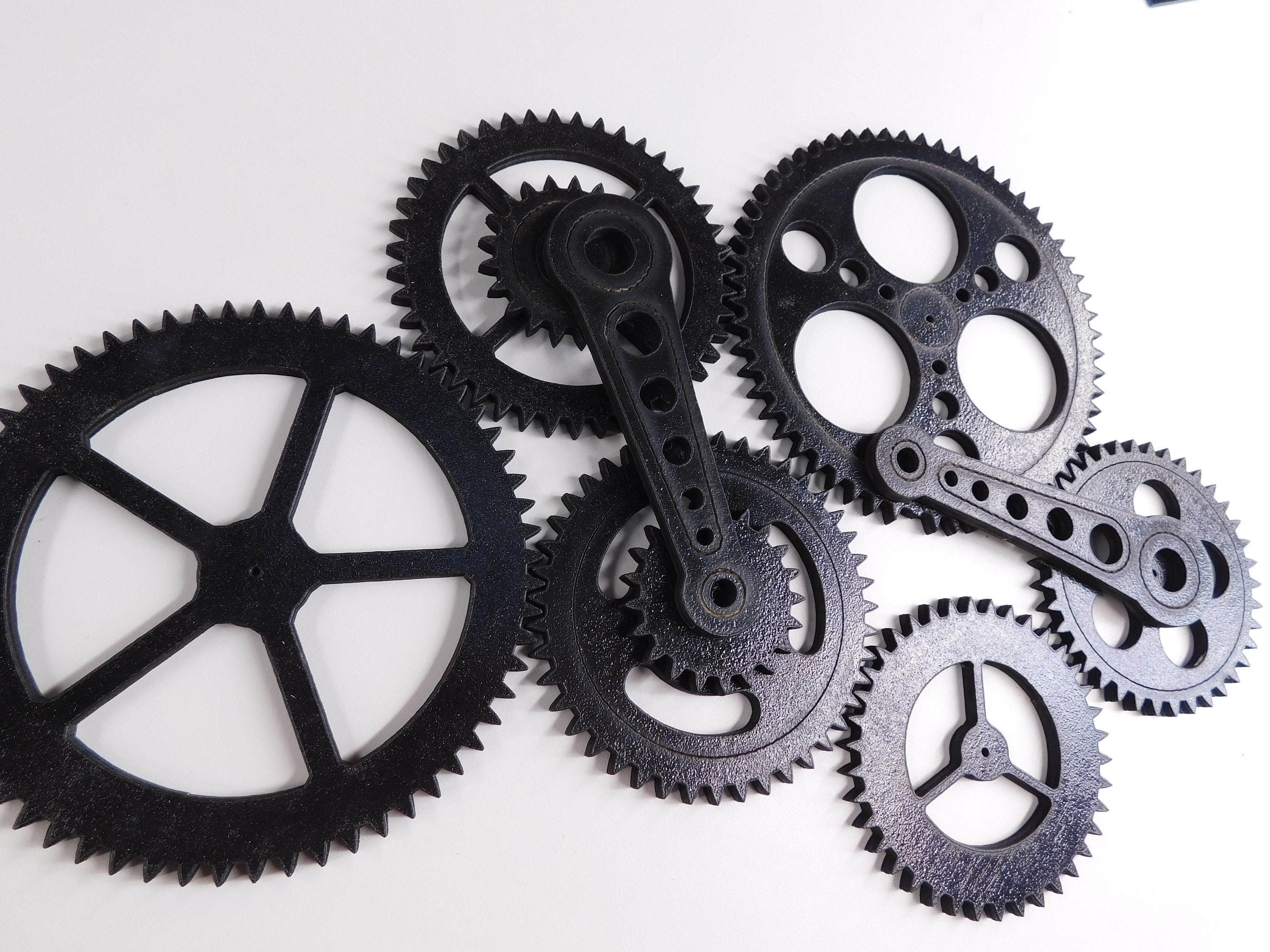 10 Pieces - Steampunk Gears Wall Decor - Eight Gears, Two Push Rods ...