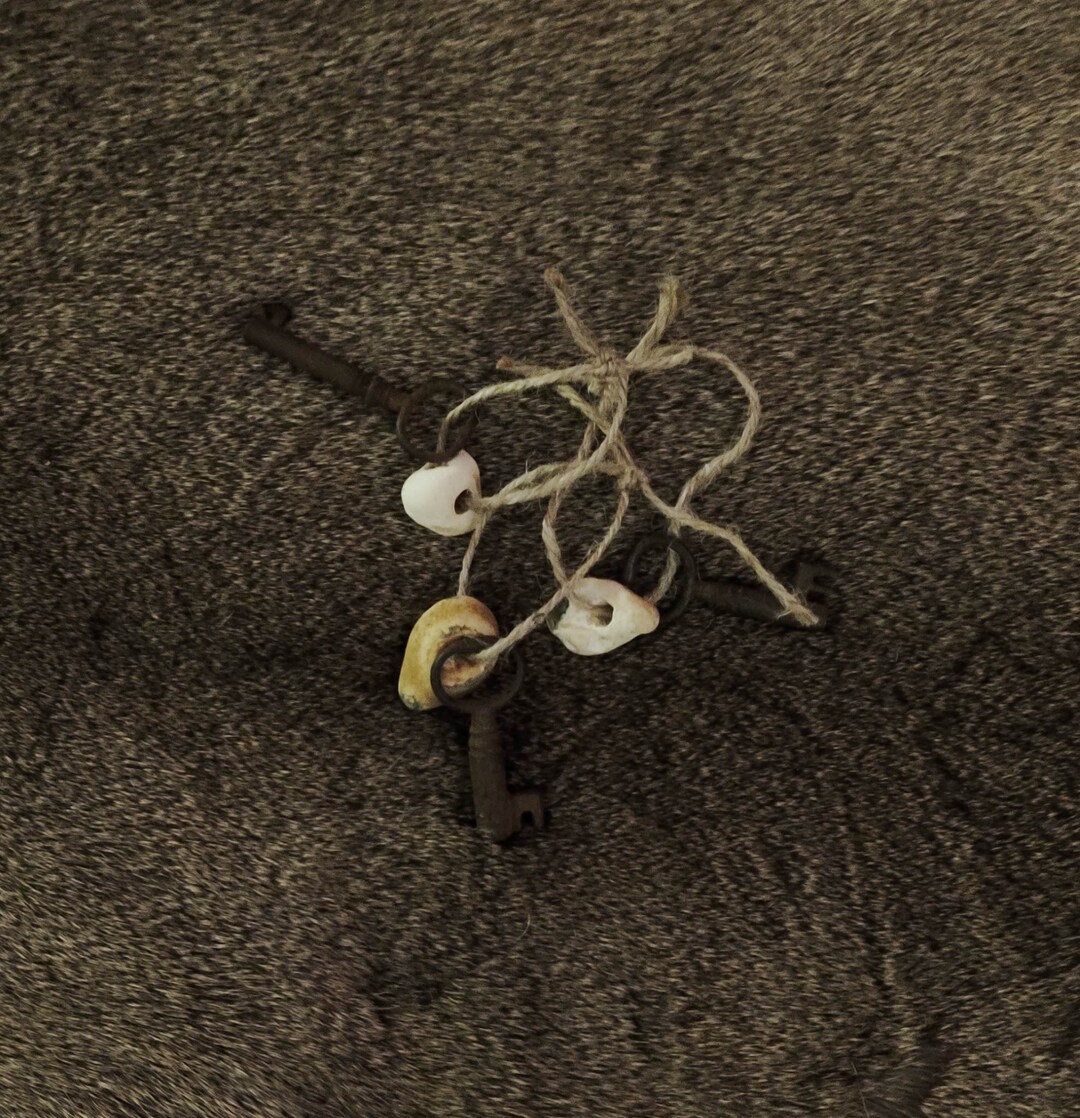 Old Iron Key and Hag Stone Hag Stone Charm Home Protection House ...