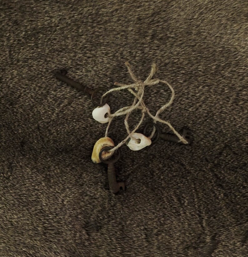 Old Iron Key and Hag Stone Hag Stone Charm Home Protection House ...