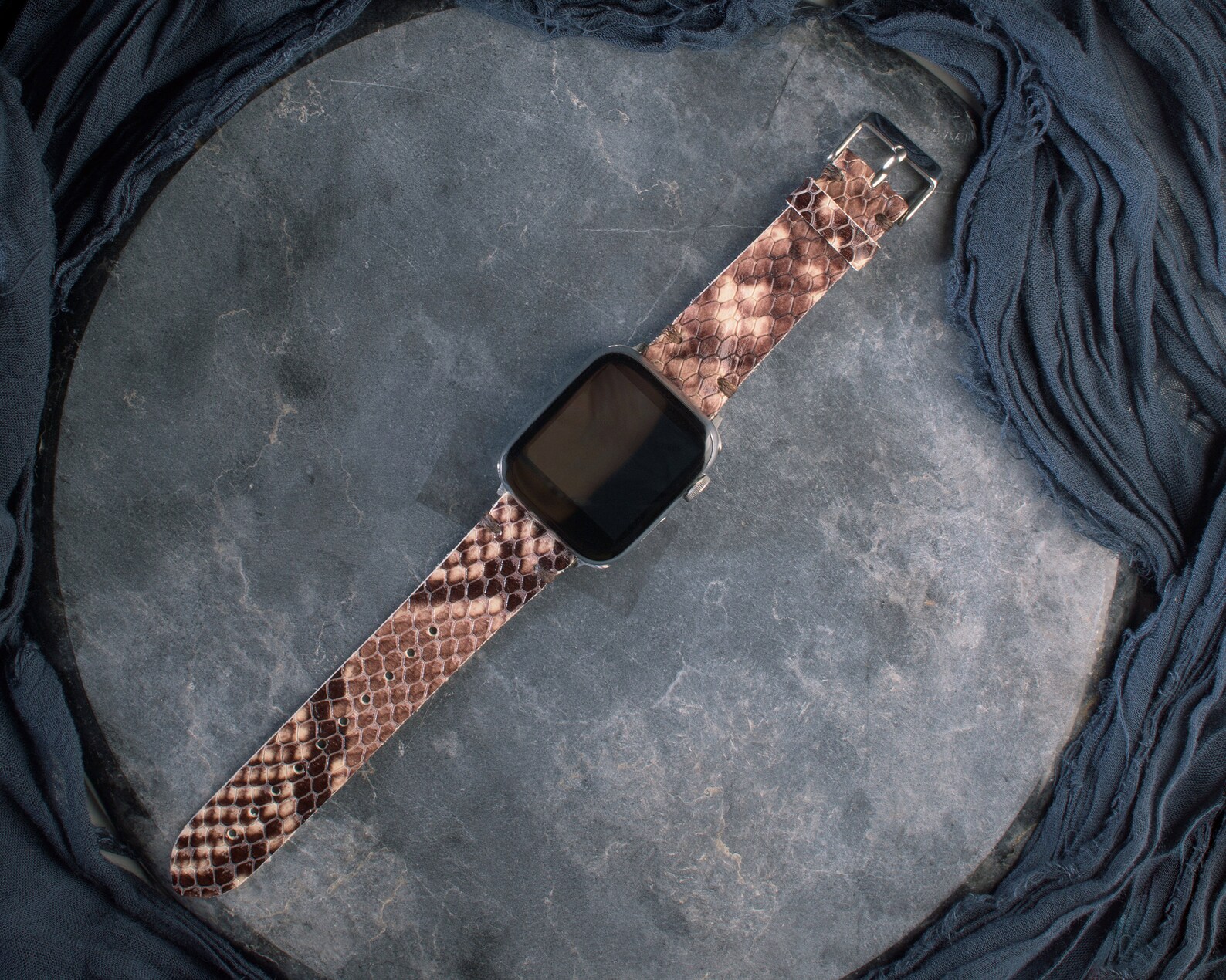 Snake Skin Leather Watch Band, Personalized Engraved Apple Watch Straps ...