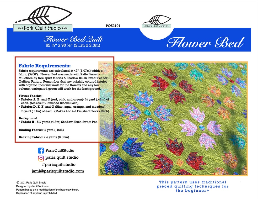 Flower Bed Quilt Pattern - Etsy