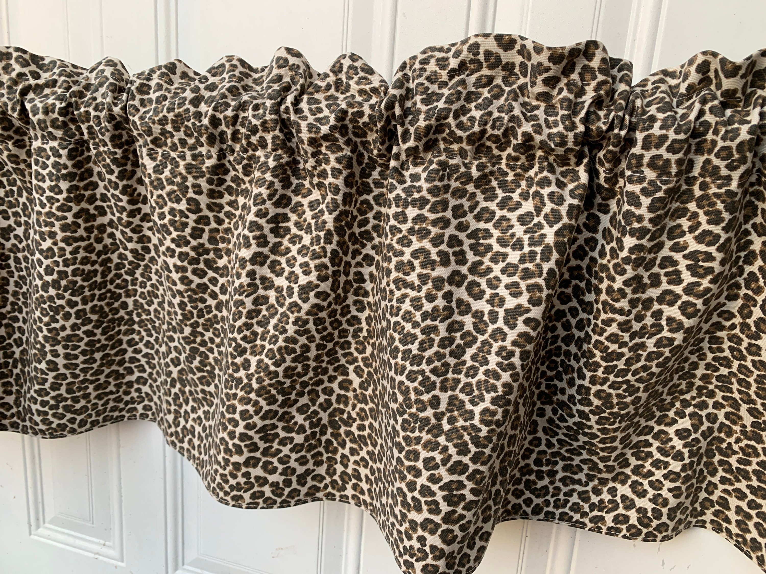 Leopard Print Valance Window Treatment Bedroom Living Room | Etsy