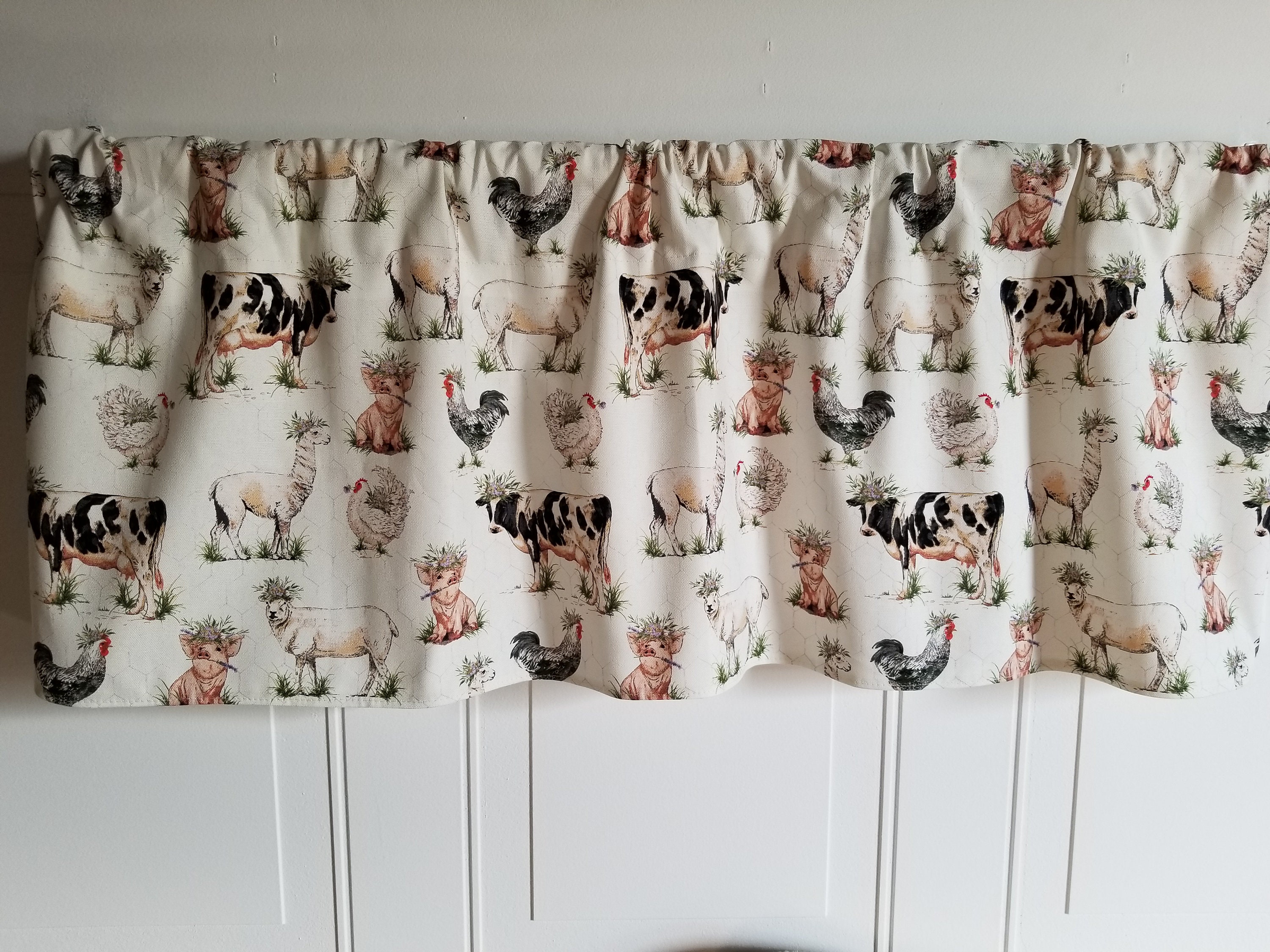 Fancy on the Farm Country Sheep Window Treatment Panels | Etsy