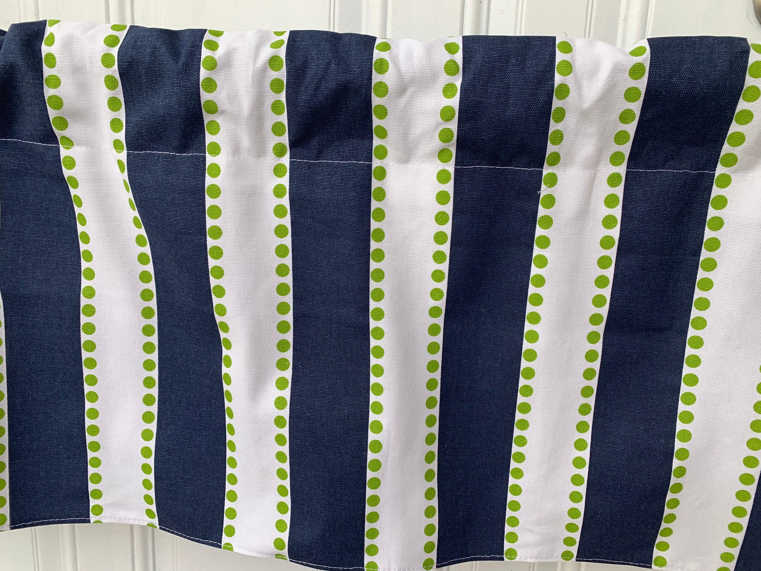 Navy Lime Green Polka Dots Farmhouse Primitive Modern Country Dining ...
