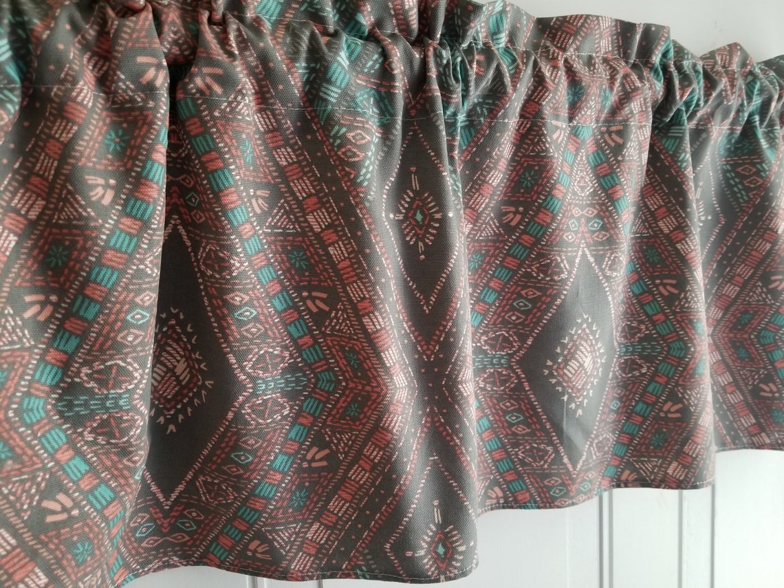 Ambrose Serene. Teal. Gray. Tribal. Southwest. Tan. Camper. - Etsy