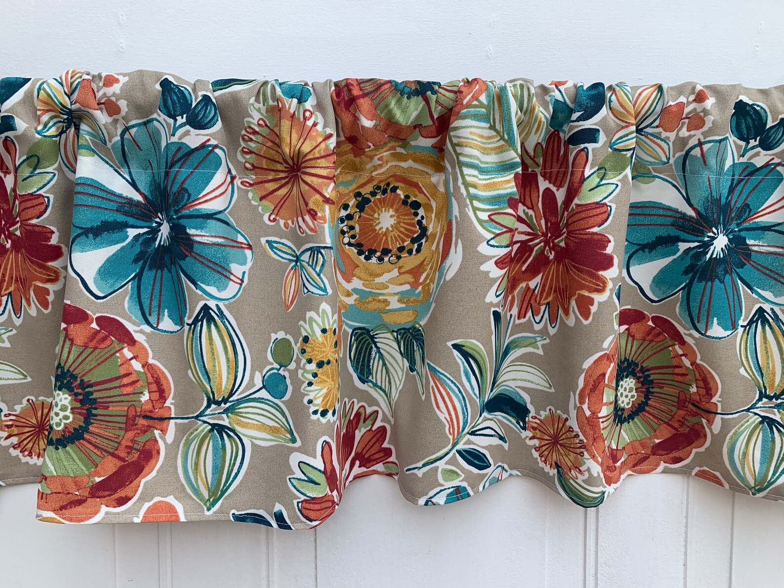 Colsen Sonoma Porch Patio Burnt Orange Red Beige Cream Floral Modern ...