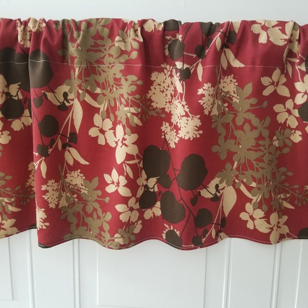 Red Floral Valance - Etsy