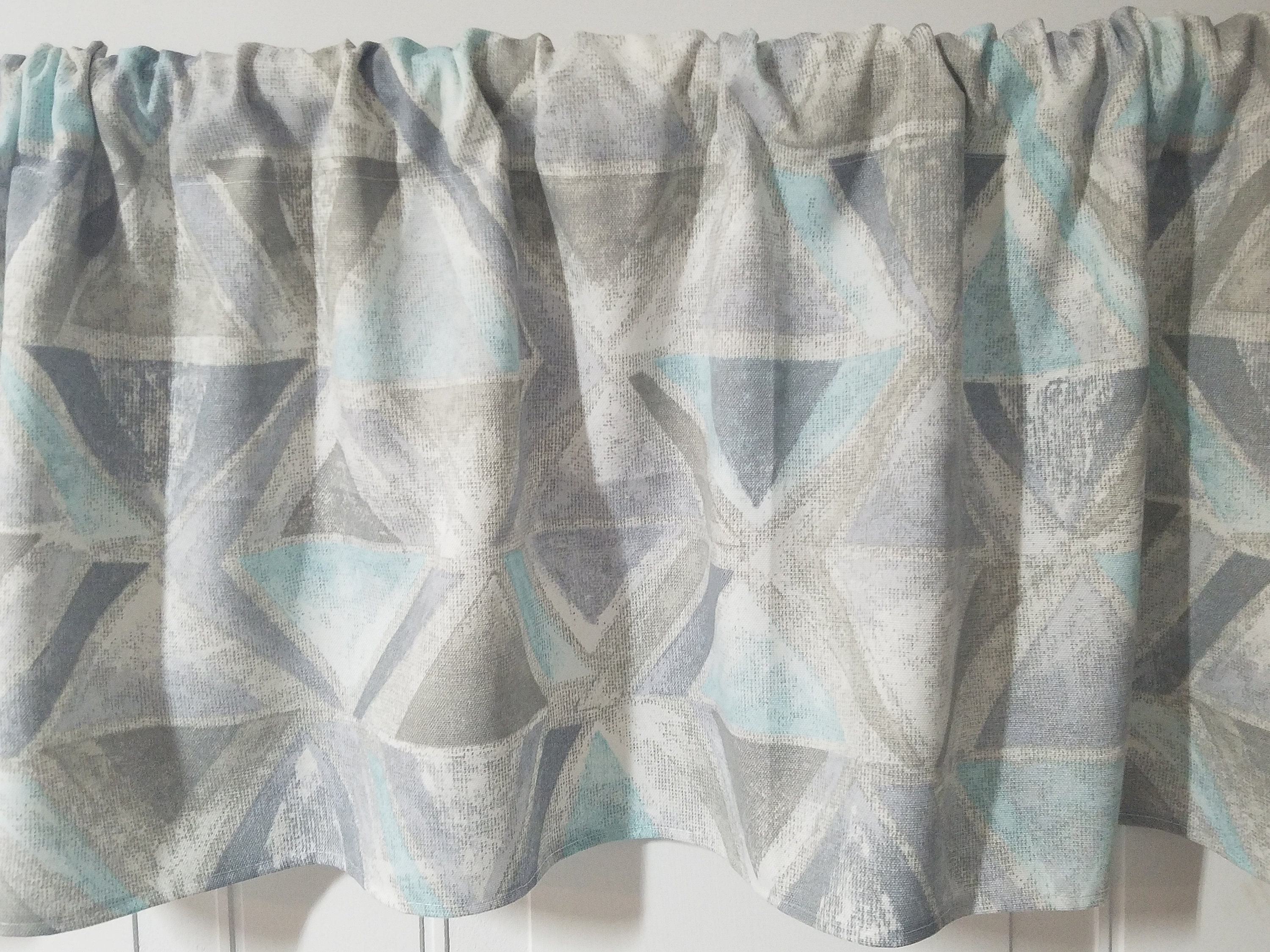 Diamond Valance Light Blue Gray White Outdoor Indoor 52w - Etsy