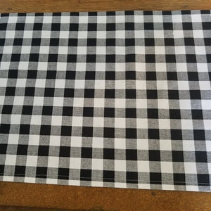Premier Print. Small Buffalo Check. Black. White. Table Runner ...