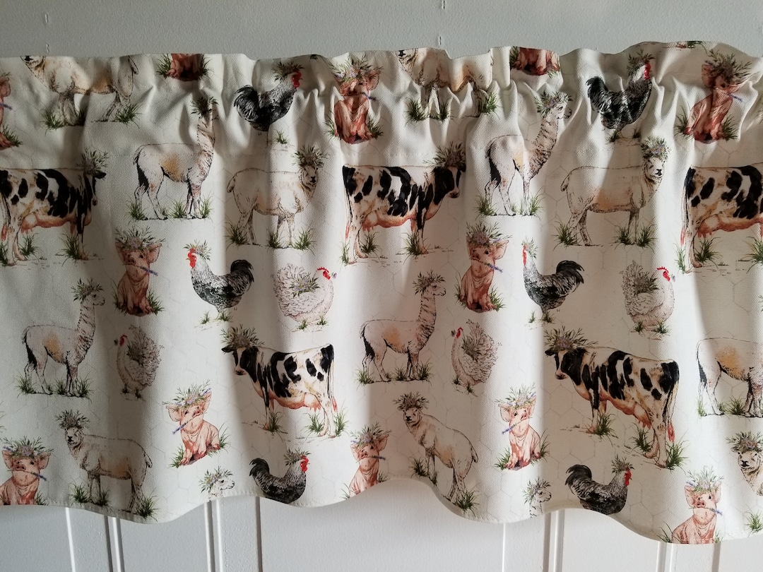 Fancy on the Farm Country Sheep Window Treatment Panels Farmhouse ...