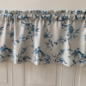 Blue Bird Spring Valance Kitchen Sun Room Bedroom Livingroom Window ...