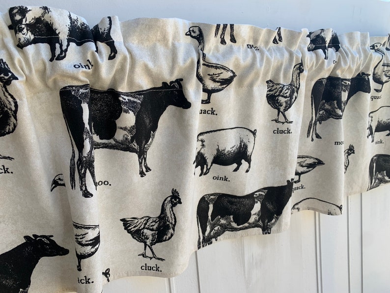 Country Farm Animal Valance Country Horse Sheep Rustic - Etsy