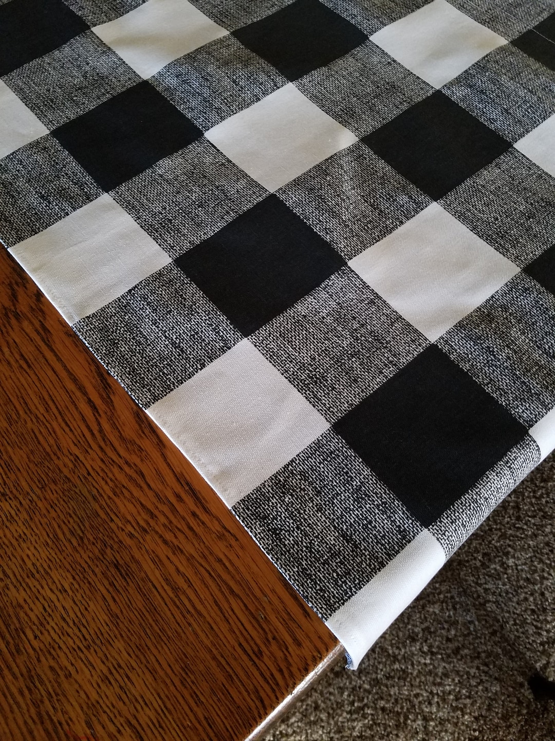Black and White Buffalo Check Table Runner, Farmhouse Dining Decor - Etsy