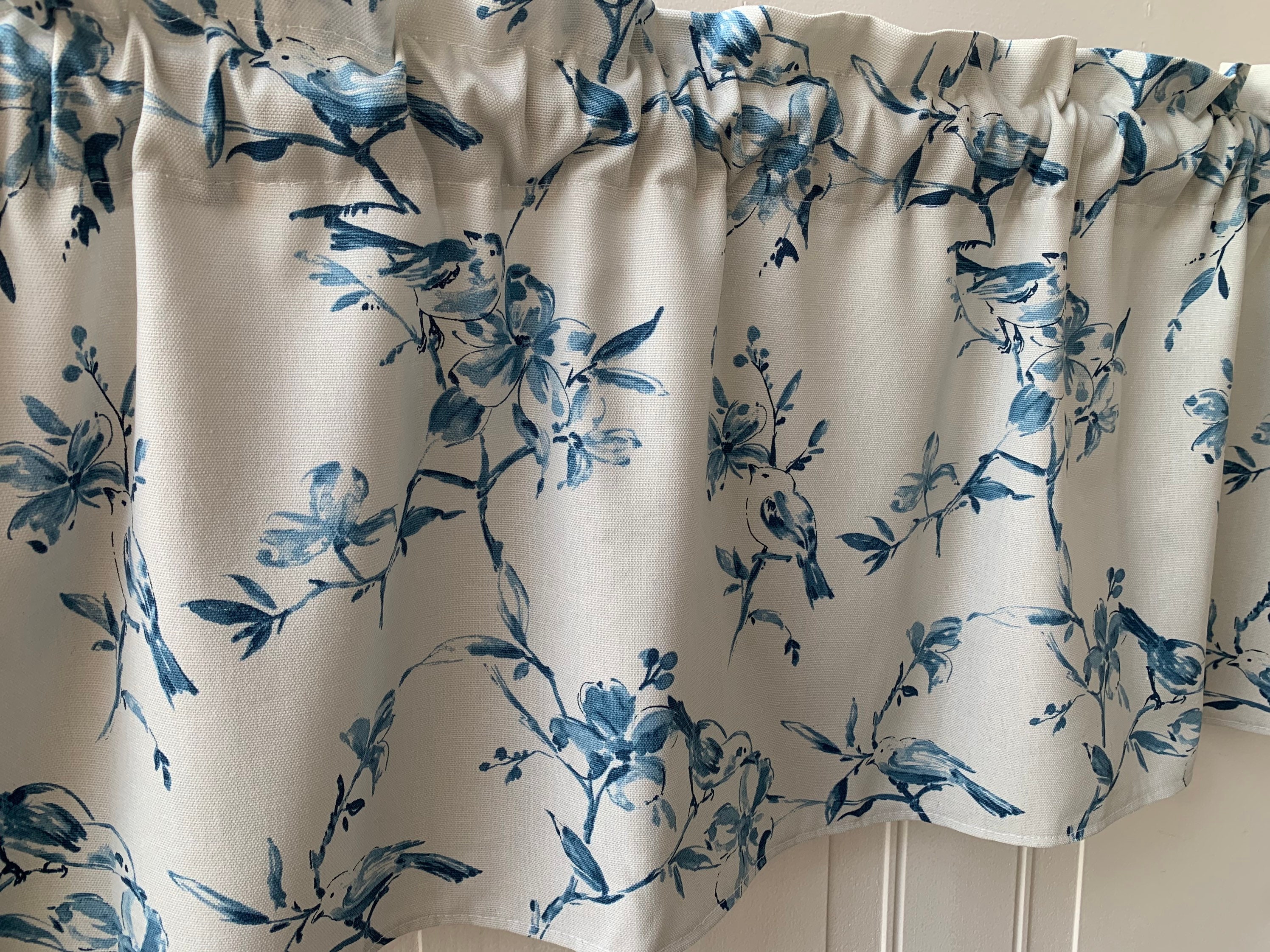 Blue Bird Spring Valance Kitchen Sun Room Bedroom Livingroom Window ...