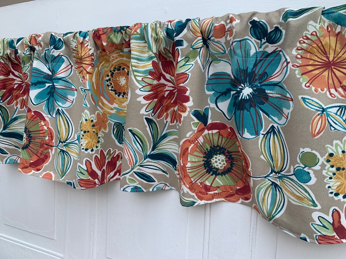Colsen Sonoma Porch Patio Burnt Orange Red Beige Cream Floral Modern ...