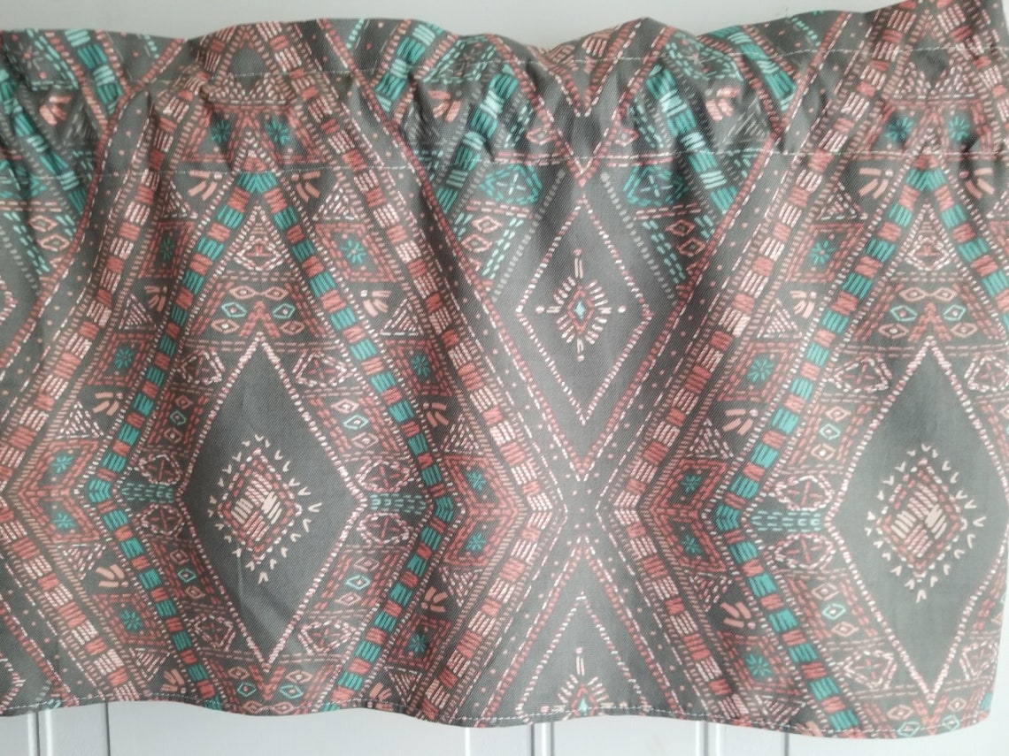 Ambrose Serene. Teal. Gray. Tribal. Southwest. Tan. Camper. Custom Made ...