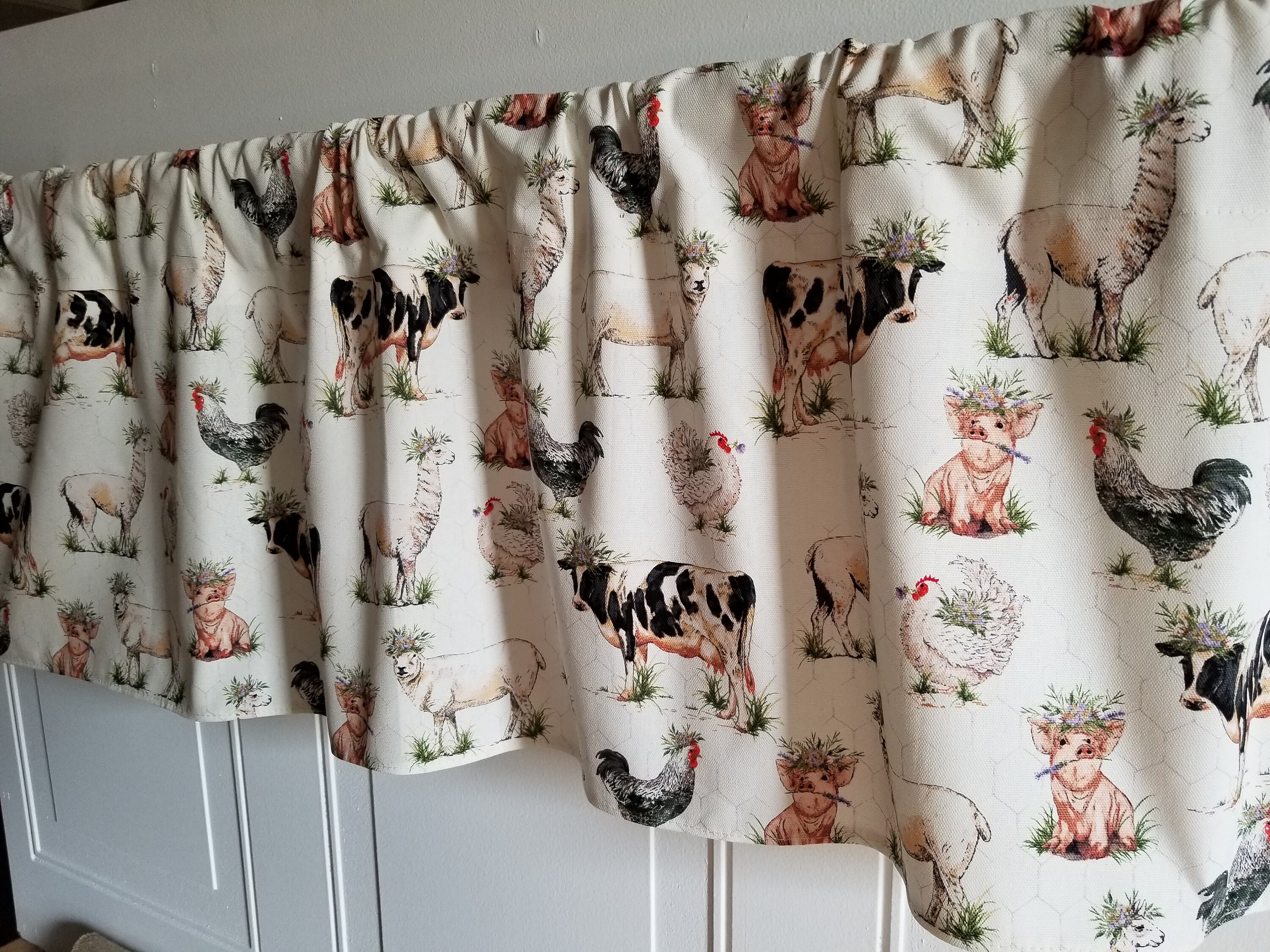 Fancy on the Farm Country Sheep Window Treatment Panels | Etsy