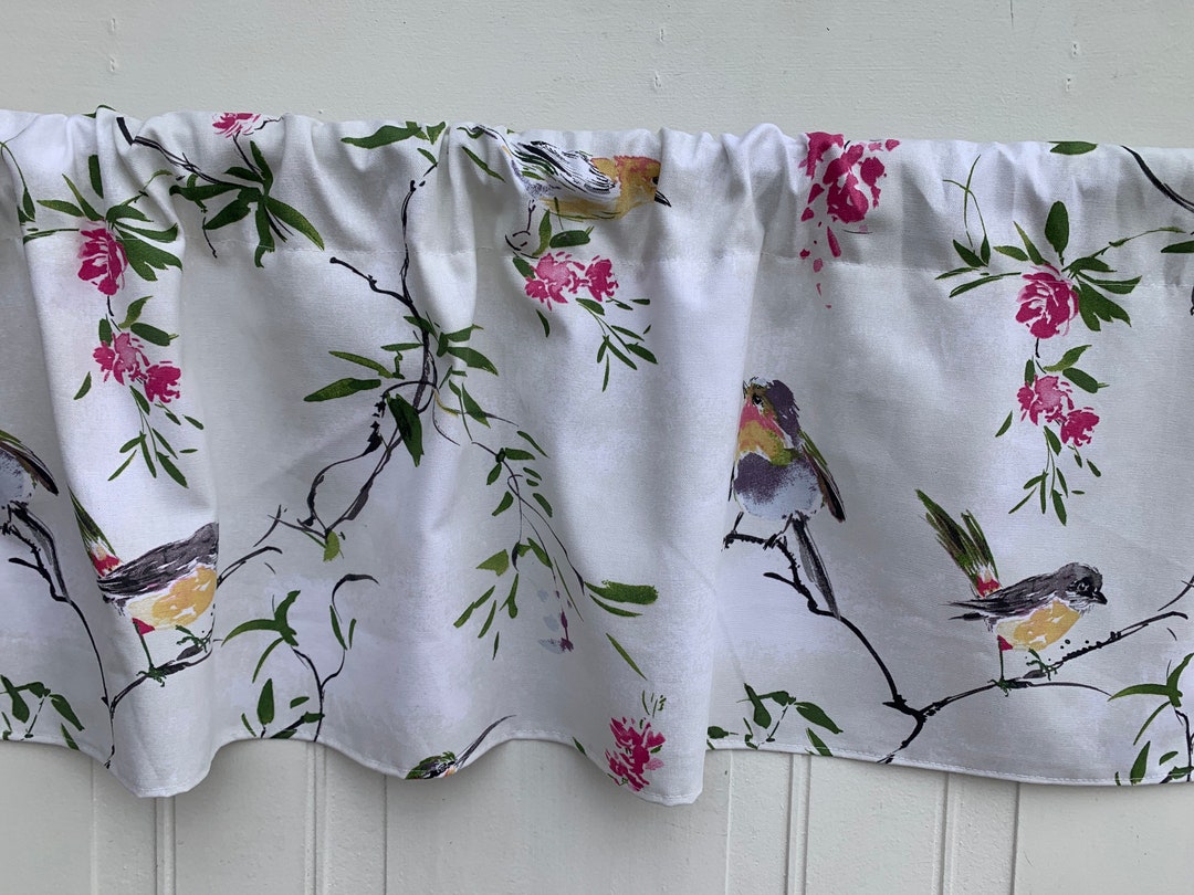 Birds Spring Valance Kitchen Sun Room Bedroom Livingroom Window Gifts ...