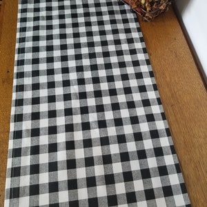 Premier Print. Small Buffalo Check. Black. White. Table Runner ...